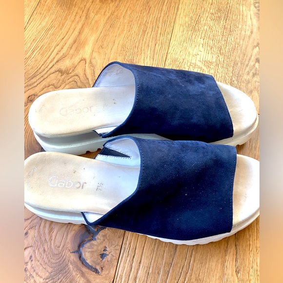 Gabor | Shoes | Ladies Blue Leather Slides From Germany By Gabor Size 9 ...